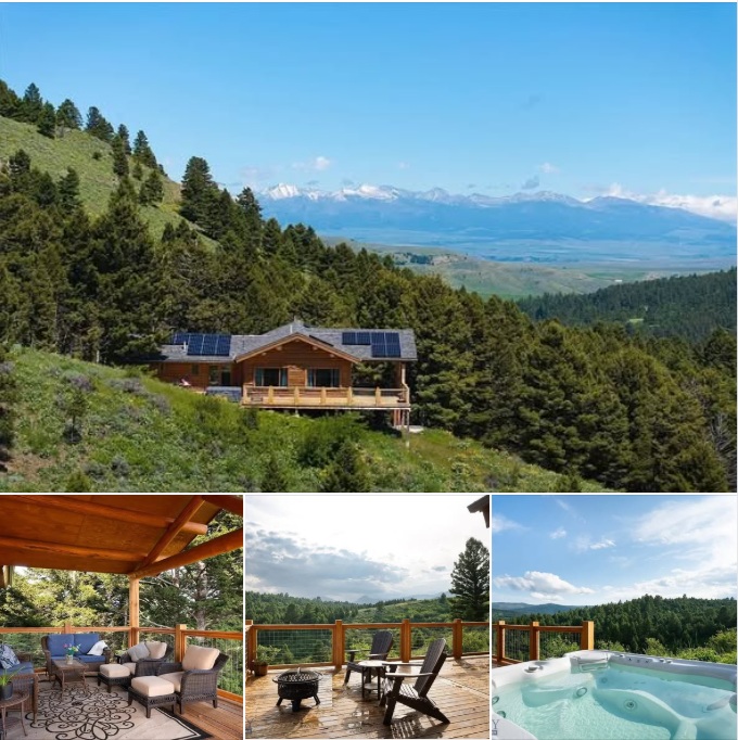 Stunning Mountain Log Home on 20 Acres for Sale in Bozeman, Montana ...